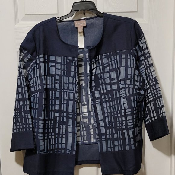 Chico's | Tops | Brand Chicos Size 2 Color Dark Bluelight Blue | Poshmark